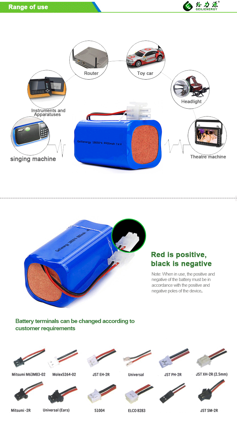 Smart Rechargeable Li Ion Battery Pack Great Power Li-ion Battery 7.4v ...