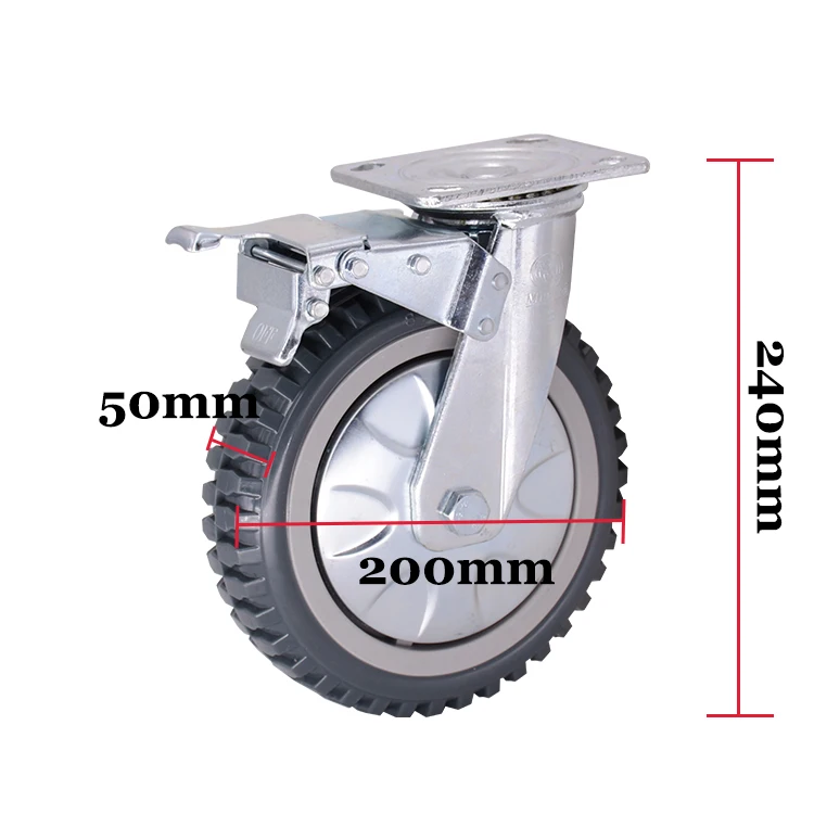 8 Inch PVC Wheel Removable Plate Type Heavy Duty Caster