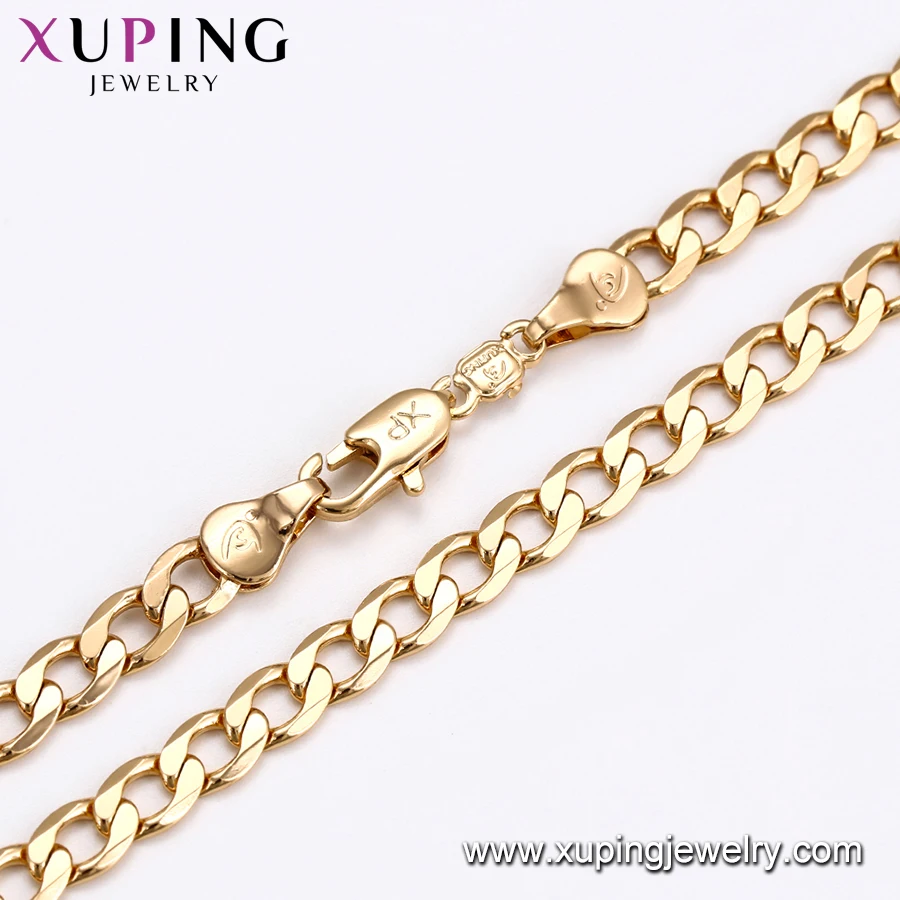 XUPING JEWELRY 44290 - Gold Plated Brass Chain Necklace
