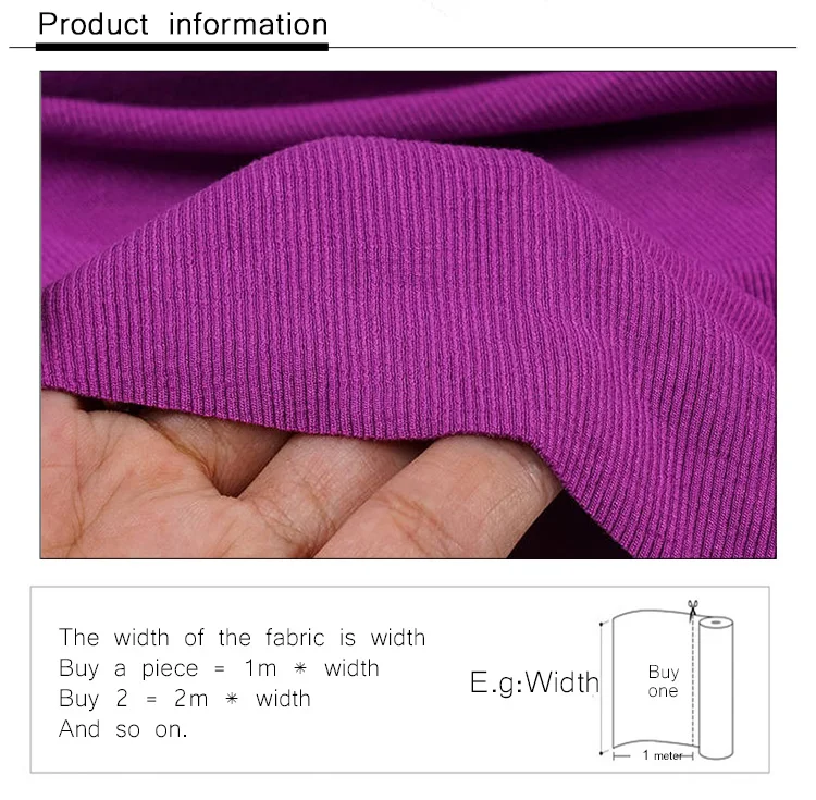 Knitted Rayon Spandex French Rib Fabric - Versatile & Durable