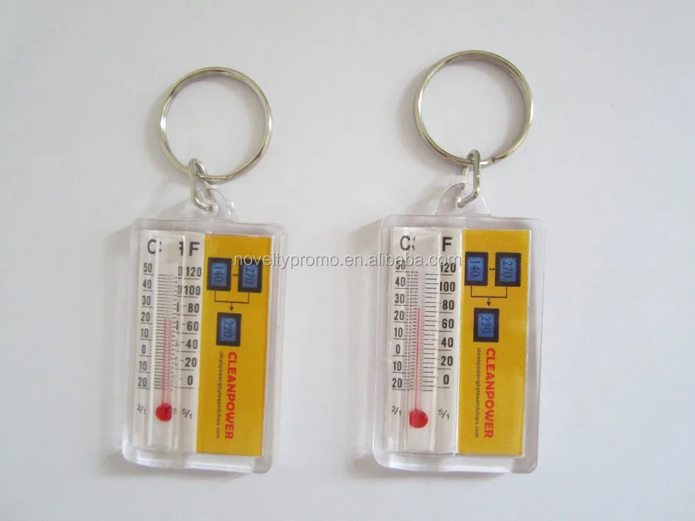 Custom Printed Acrylic Thermometer Keychain - Promotional Gift