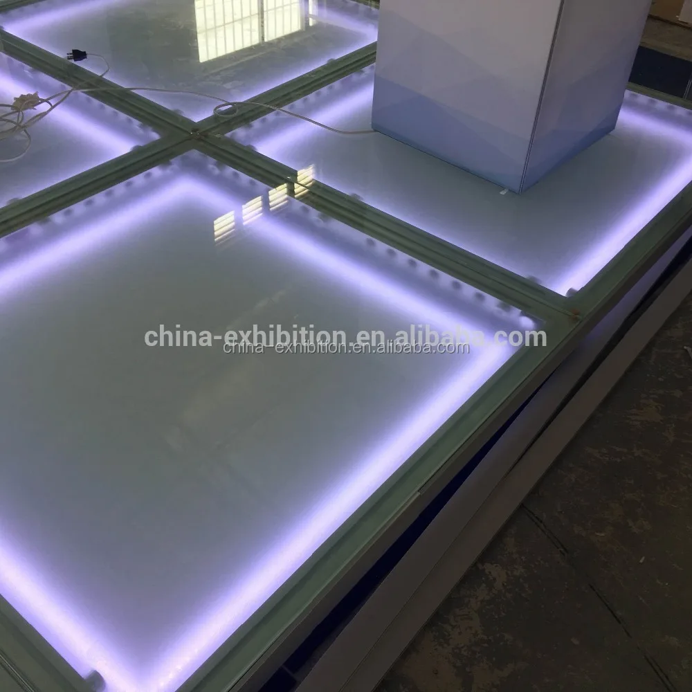 Fashion Exhibition Lighting Raised Floor,Portable Glass Platform Stage ...