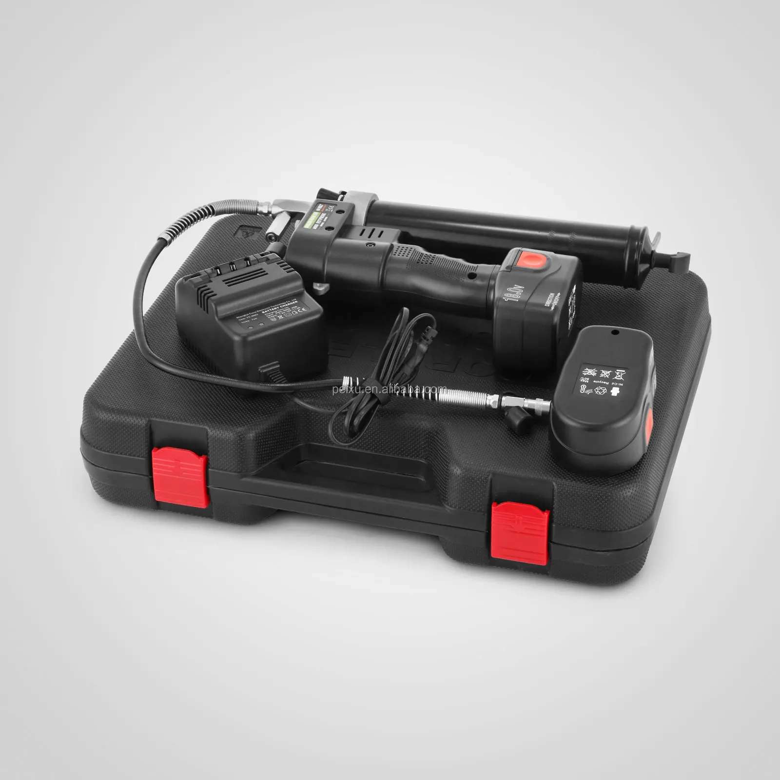 18 Volt Cordless Grease Gun One Hour Fast Charger,C/w 2 Batteries,Max ...