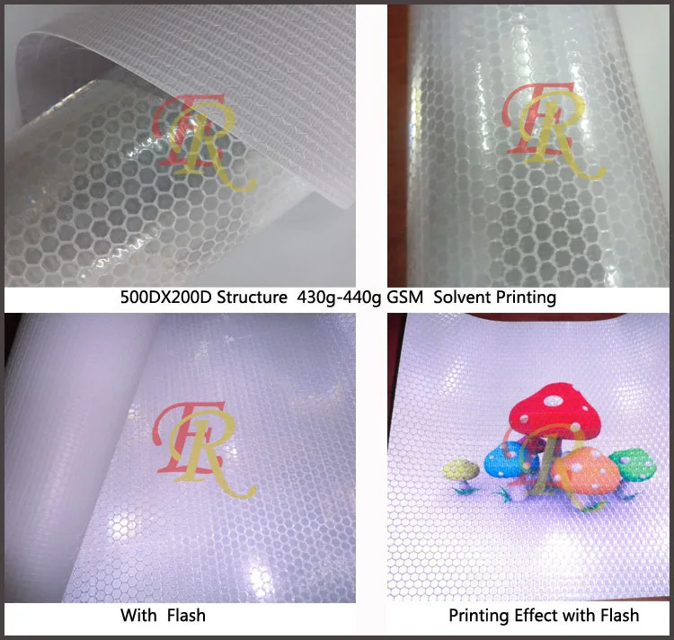 500dx200d Reflective Flex Banner For Solvent Printing - Buy Reflective ...
