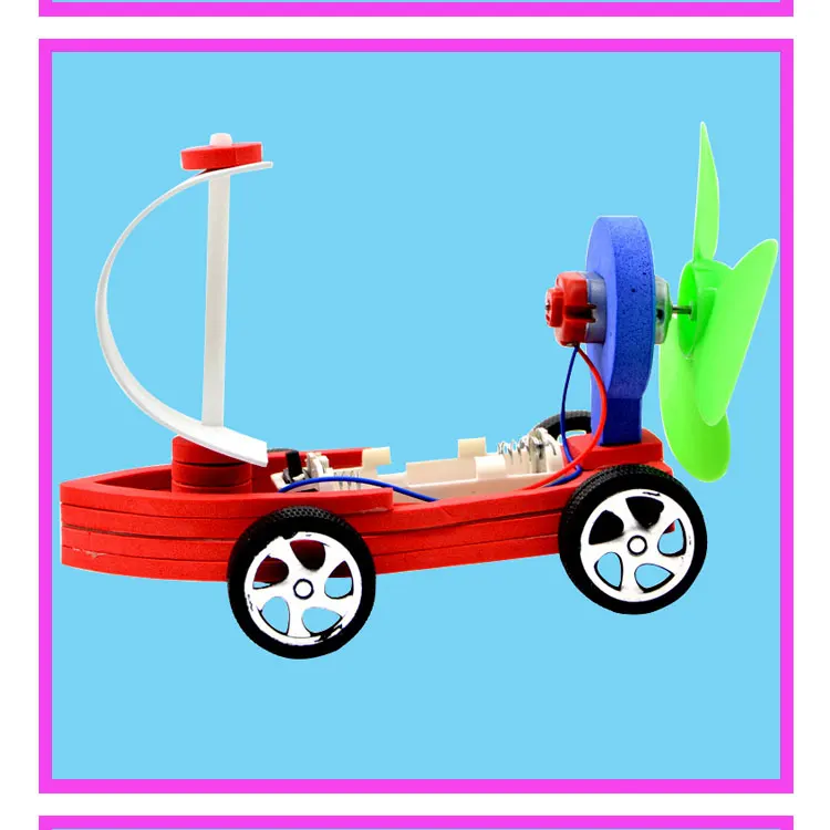 Electric Sail Car Wind Powered Racing Air Paddle Power Car Creative Diy ...