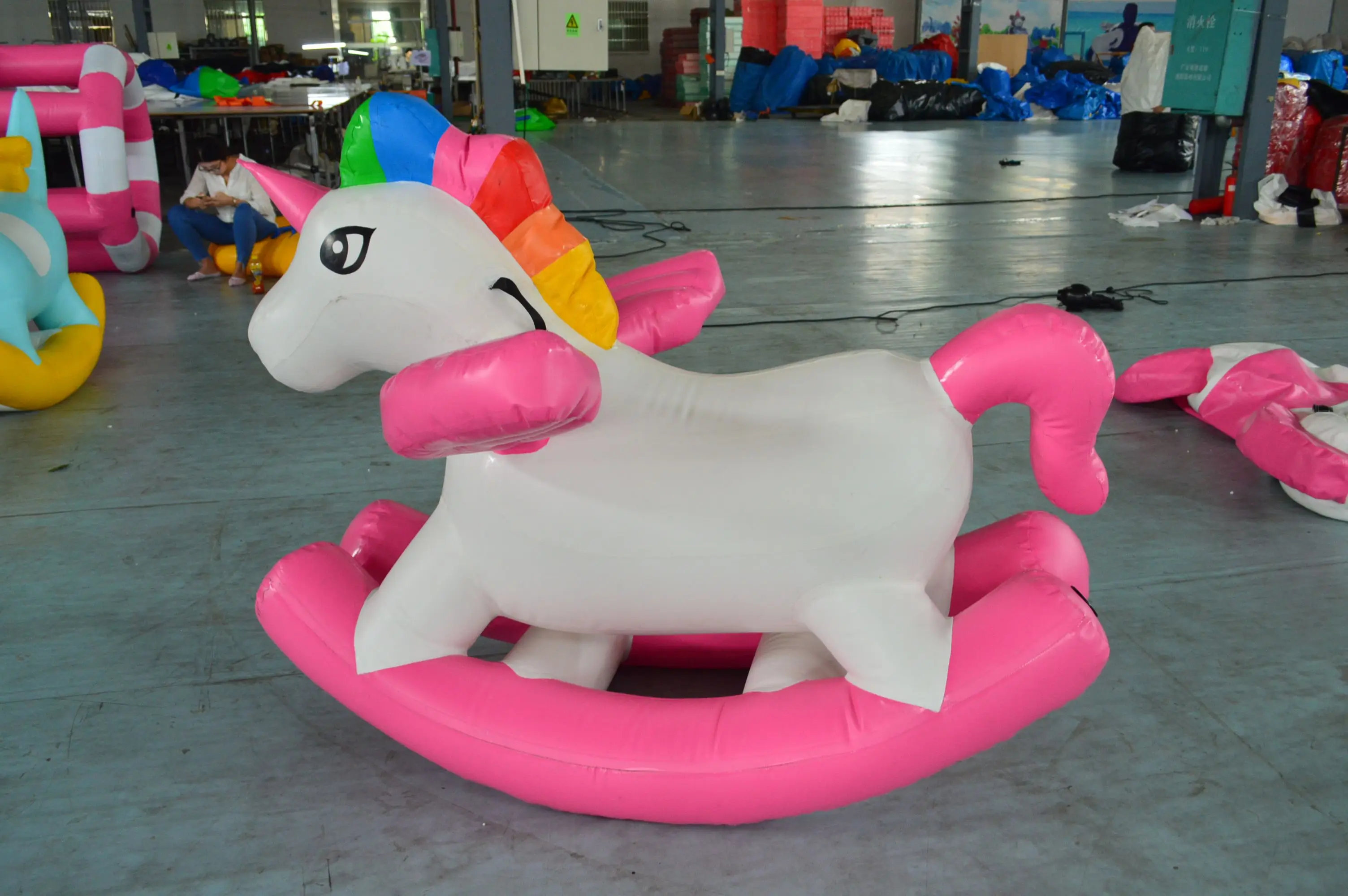 Popular Inflatable Rocking Horse Toy Animal Riding Games For Girls ...