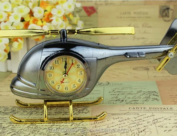 Helicopter Shape Clock - Stylish Alarm with Adjustable Knobs