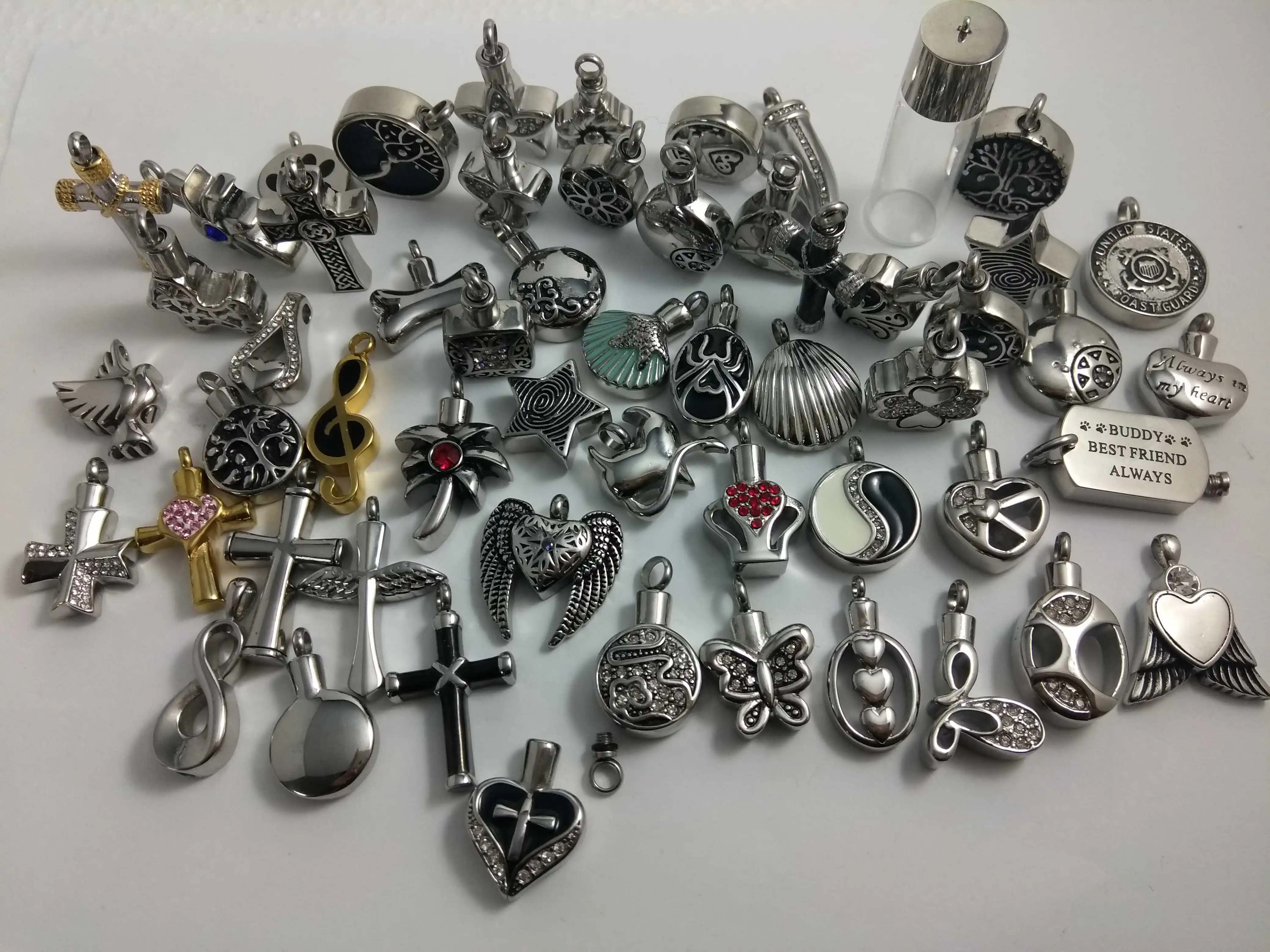 Top Collection Of Stainless Steel Cremation Urn Pendant Bone Ash Holder ...