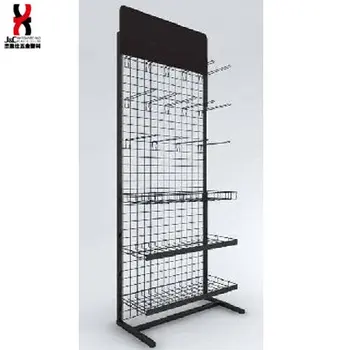 Grocery Free Standing Metallic Mesh Display Rack/multifunctional Store ...