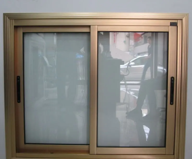 Champagne Color Aluminium Sliding Window / Glass Window Foshan Factory ...