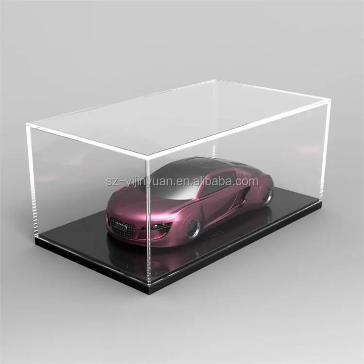 1:18 Scale Car Showcase Counter Black Mdf Bottom Clear Acrylic Display ...