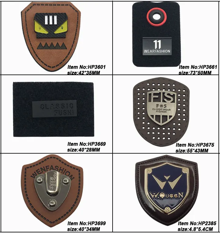 Nice Design Popular Printed Tin Garment PU Leather Patches Label ...