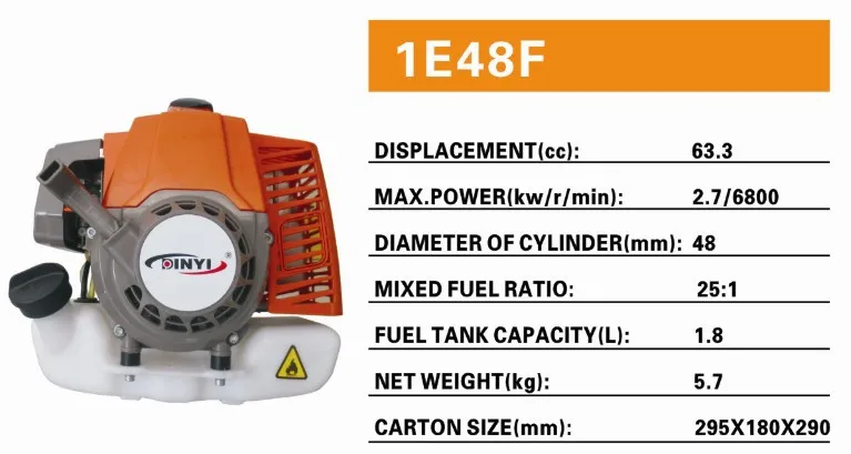 2-stroke Strong Power Gasoline Recoil Engine 1e48f For Brush Cutter /hedge Trimmer - Buy ...