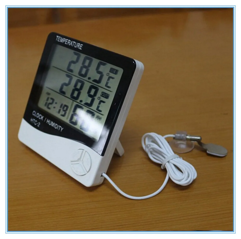 Htc-2 Digital Lcd C/f Temperature Humidity Meter Outdoor Thermometer ...