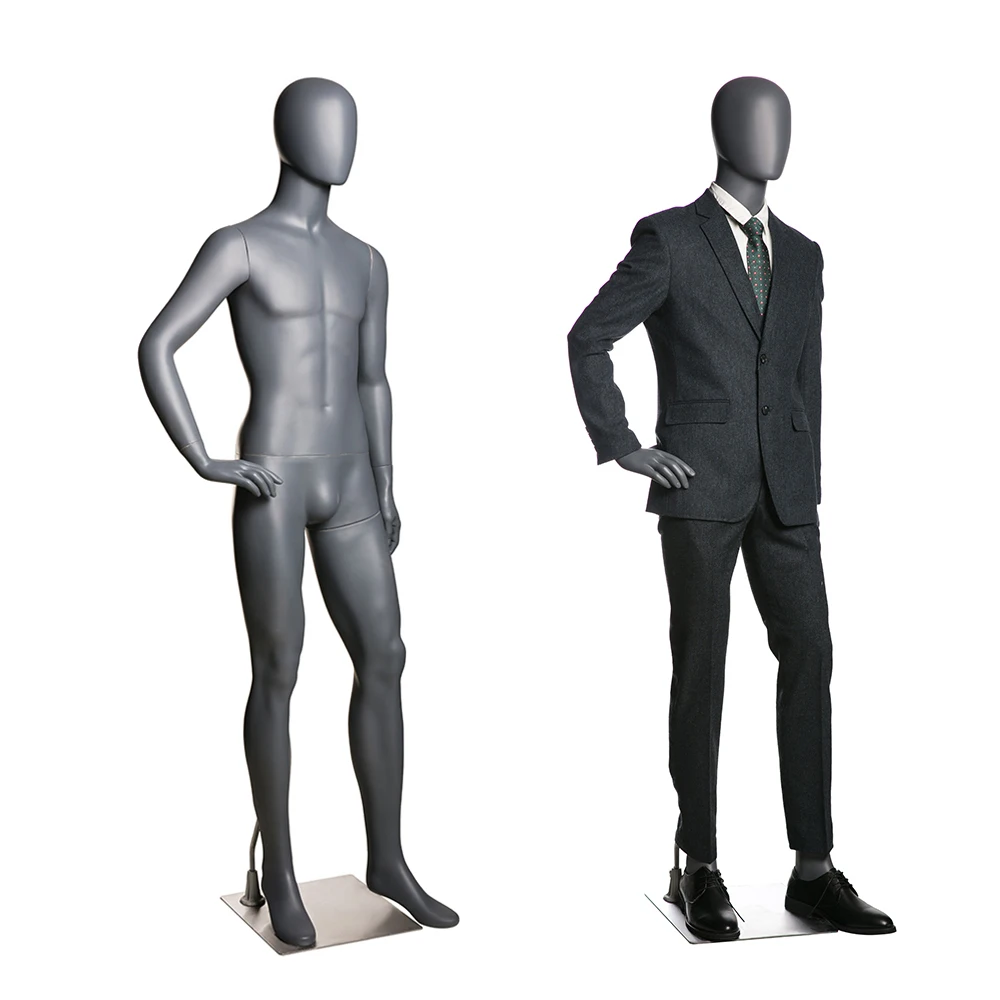 Abstract Matt Grey Male Full Body Mannequin - Business Suit