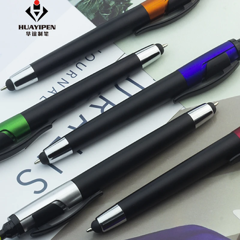 Advertising 2 In 1 Pen Logo Plastic Ballpoint Pen Mark Pen With Custom ...