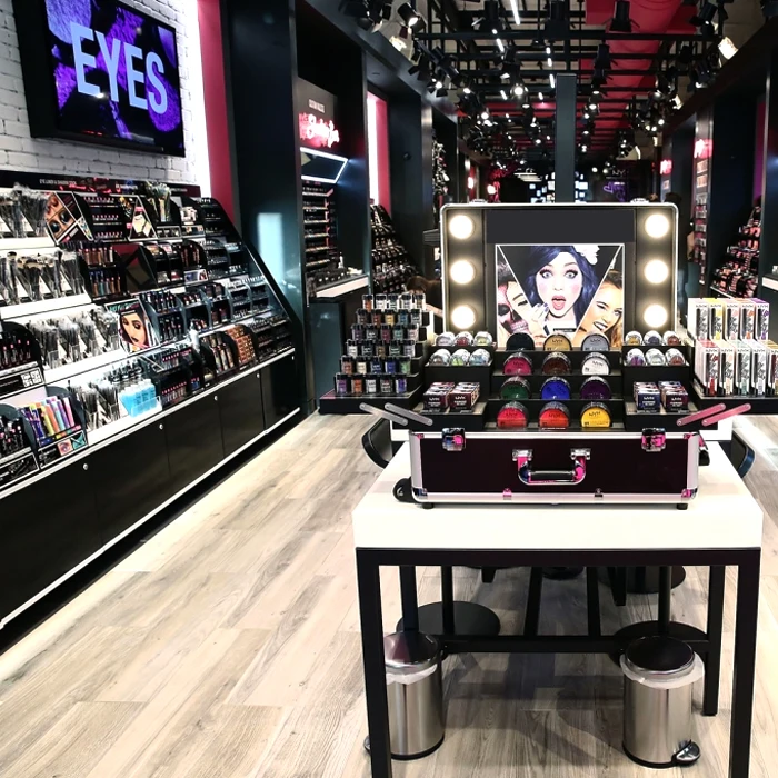 Fancy Cosmetics Shop Display Rack Wooden Cosmetic Store Shelves - Buy ...