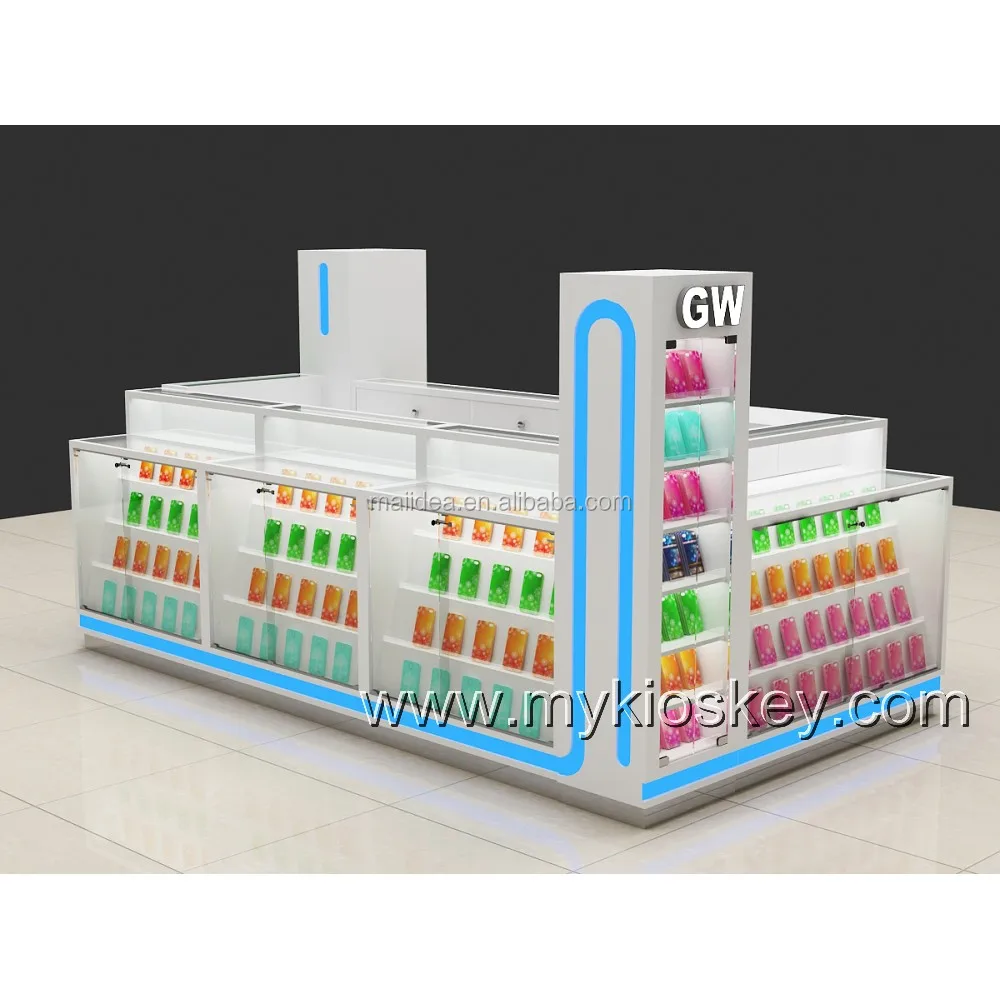 Unique 4m by 3m glass phone cases display showcase for Iphone Andriod