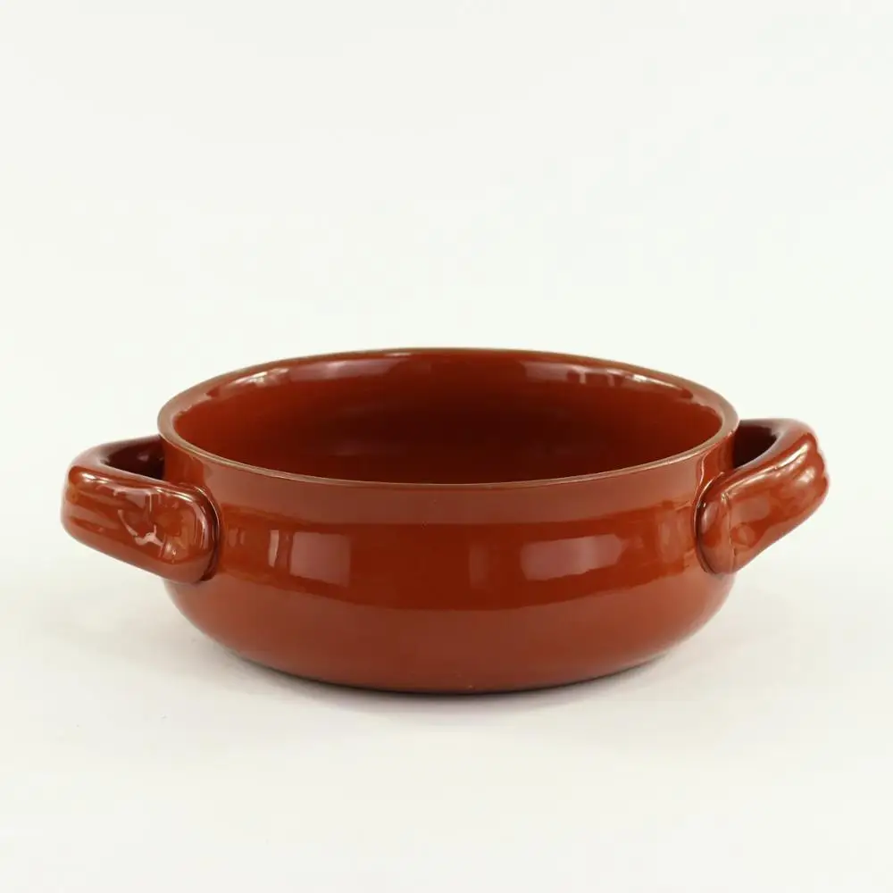 Stoneware Round Bakeware Terracotta Baking Dish With Double Handle ...