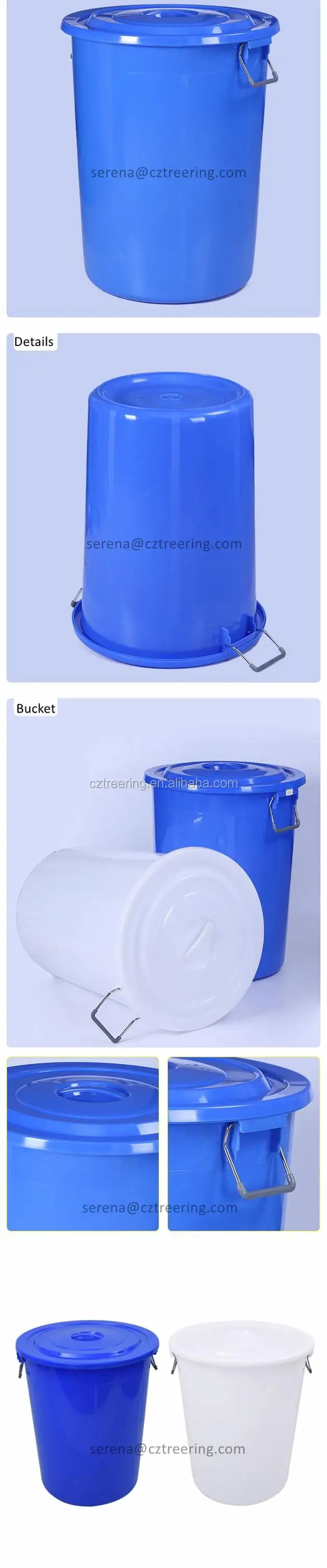 100L Round Plastic Bins for Outdoor Recycling - Eco-friendly