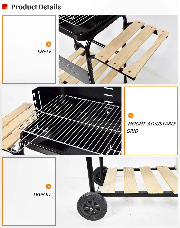 Outdoor Used Rectangular Bbq Square Barbeque Forest Barbecue Charcoal ...