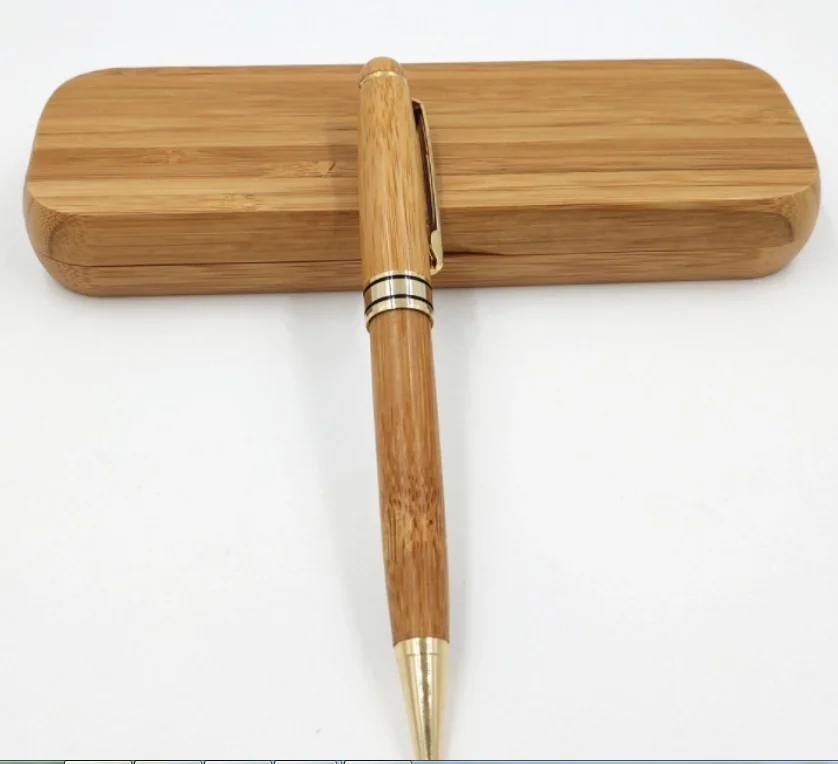 Maple Wood Pen Kit Box with Twisting Ballpoint Pens