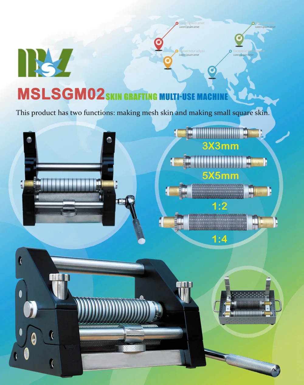 Portable Skin Graft Mesher/ Multi-use Skin Grafting Machine For Burns ...