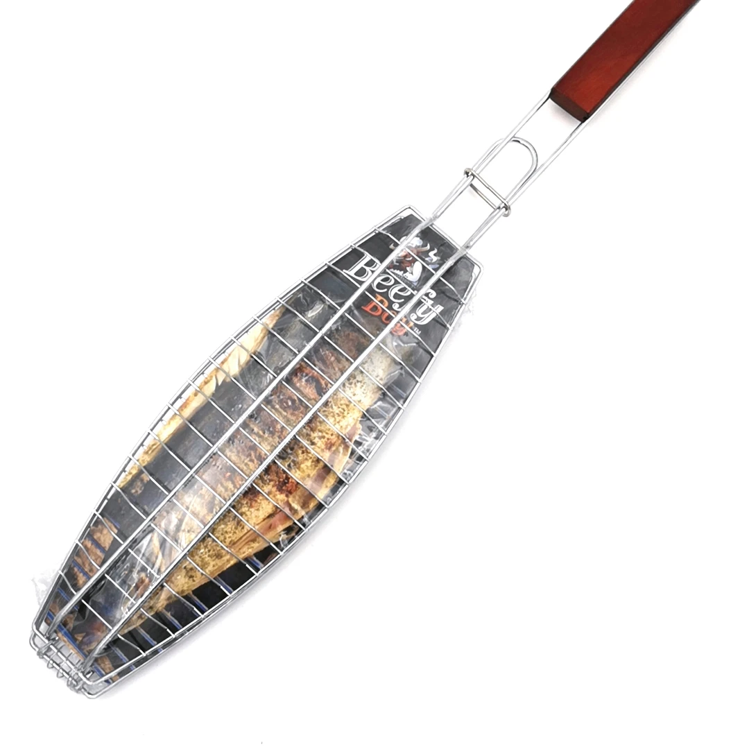 Popular Baking Single Fish Bbq Folder Net Chromium-plated Net ...