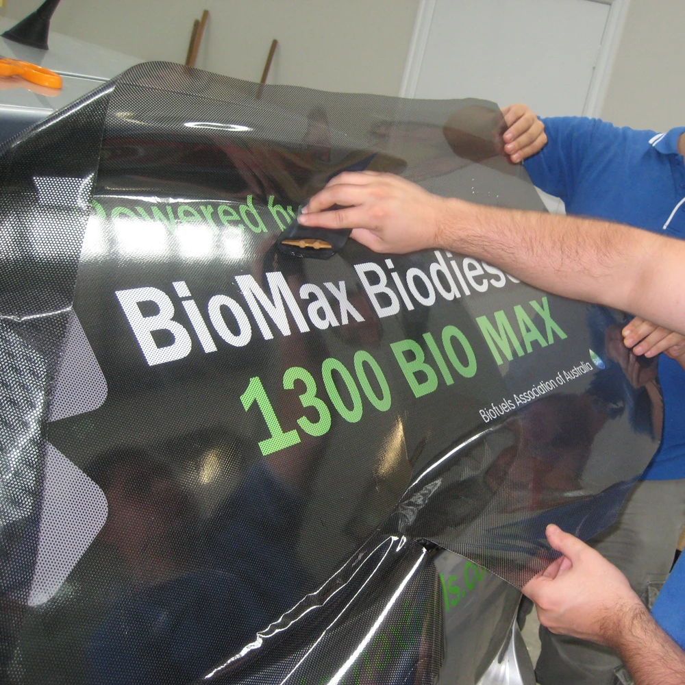 Perforated One Way Vision Mesh Vinyl Sticker,Car Window Advertising ...