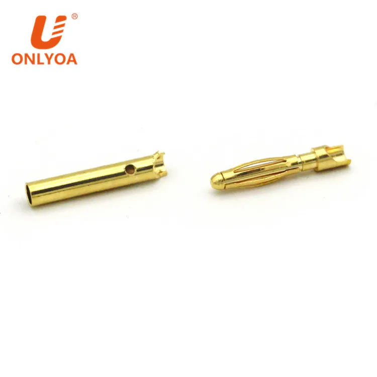 Male Female Small Gold Bullet Connector 2mm Short Banana Plug - Buy ...