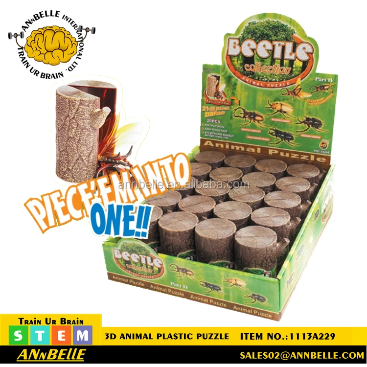 3D Puzzle Beetle Block Capsule Insects Toys Surprise Toys