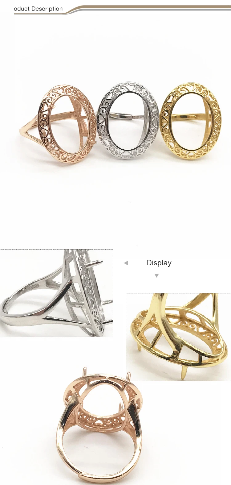 Valentine's Day Antique Ring Mountings 925 Silver Rings Settings ...