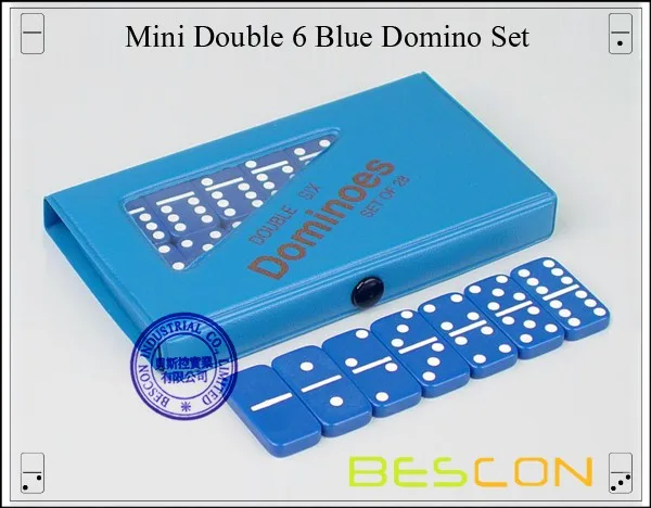 Custom Mini Double 6 Blue Domino Set - Buy Custom Mini Domino,Blue ...
