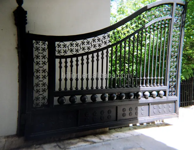 China Factory Wrought Iron Sliding Driveway Gates For Garden House ...