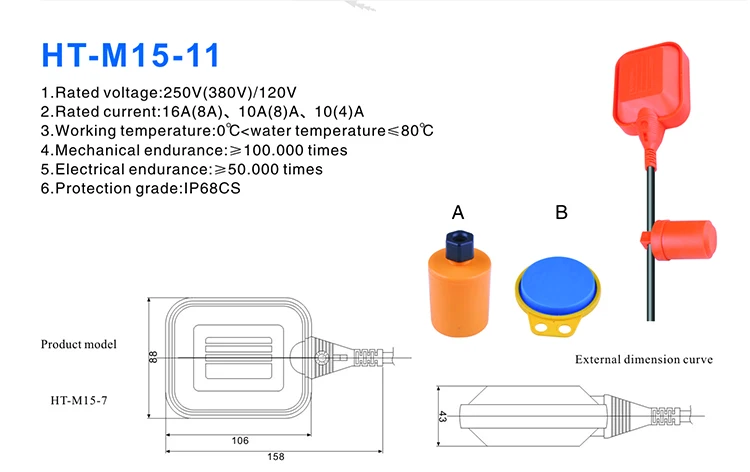 Antirust Automatic Cable Bilge Alarm Level Float Switch Mka-10110 For ...