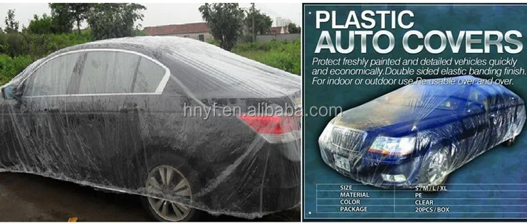 2018 New Plastic Car Cover Waterproof Tear-resistant Transparent Auto ...