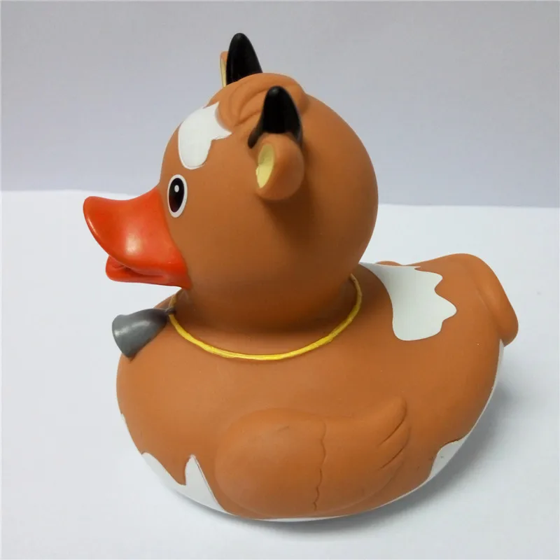 Custom Small Cattle Rubber Bath Duck Toys Funny Buffalo Soft Plastic ...