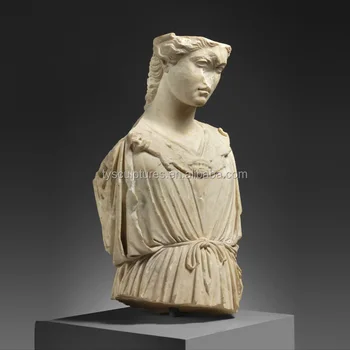 Antique Hand Carved Stone Marble Greek Female Busts Sculpture For Decor ...