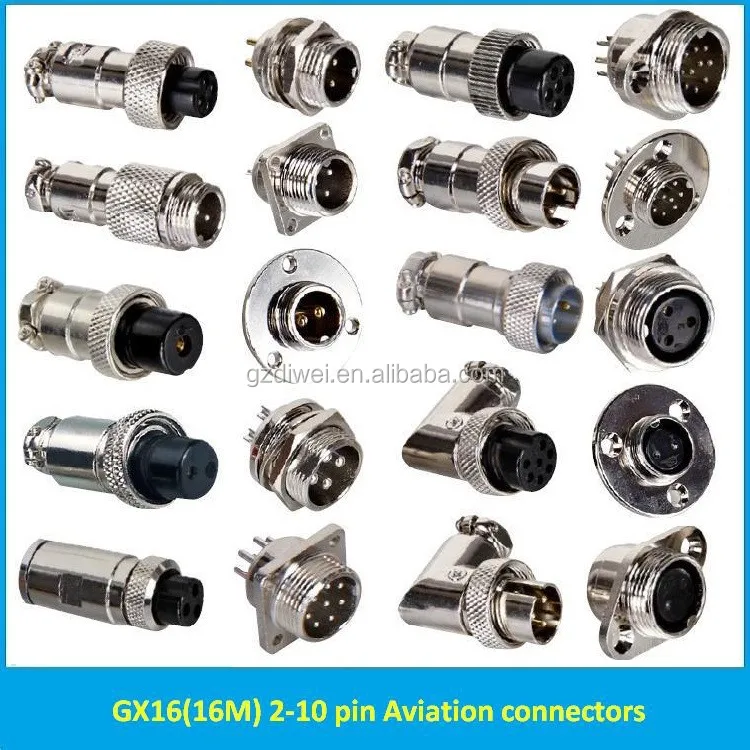 16m 2/3/4/5/6/7/8/9/10 Pin Circular Aviation Socket Plug Wire Panel ...