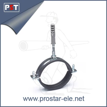 M8/m10 Steel Rubber Lined Pipe Clamp With Hanger Bolt And Plastic ...