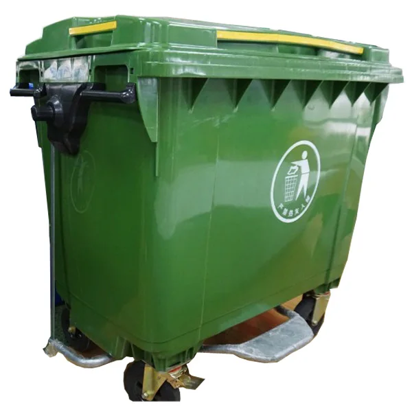 New Design 4 Wheels Pedal 660l Plastic Outdoor Dustbin - Buy 660l ...