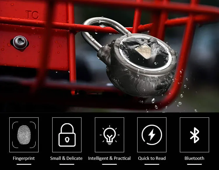 New Mini Portable Anti-theft Smart Bluetooth Fingerprint Padlock With ...