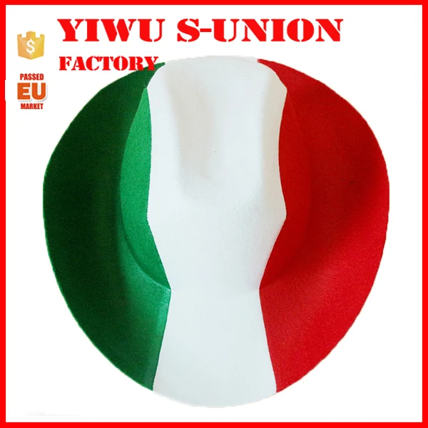 National Football Fans Cap Non Woven Hats Felt Italian Flag Cowboy Hat ...