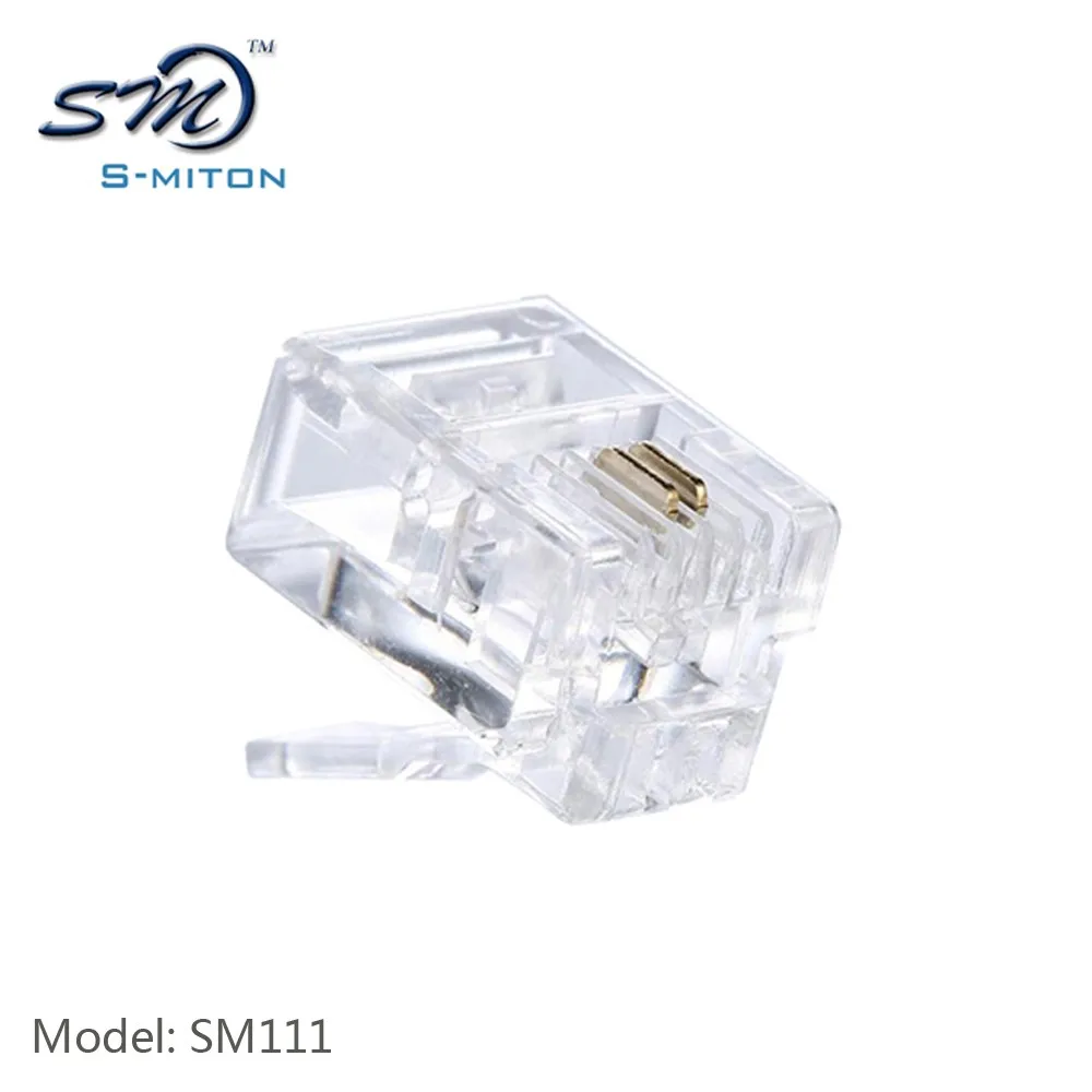 Transparent Color 6 Pin Modular 2 Core Rj 11 Connector - Buy Rj 11 ...