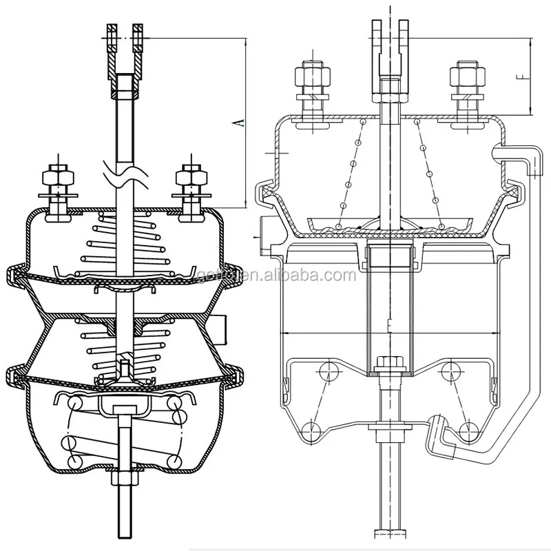 Factory Direct Sale T3030DD Classic type Double Air spring Brake ...