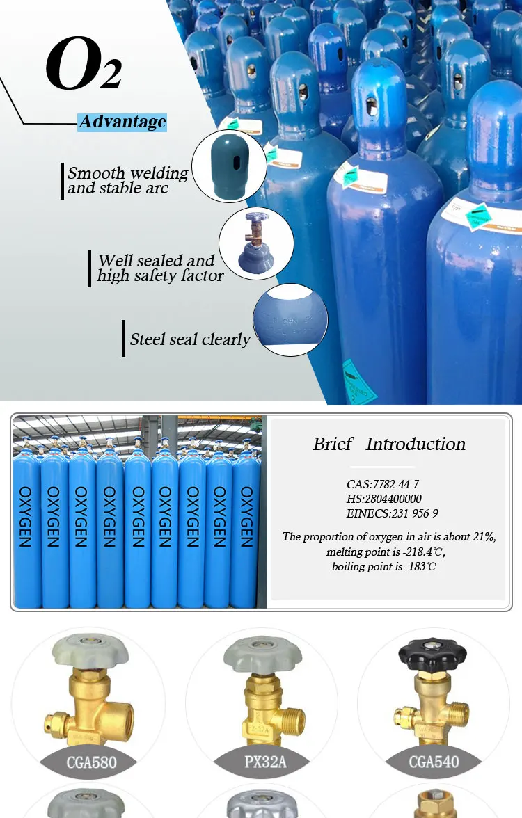 40l Industrial Oxygen Cylinders Gas Cylinder Oxygen Industrial Oxygen ...