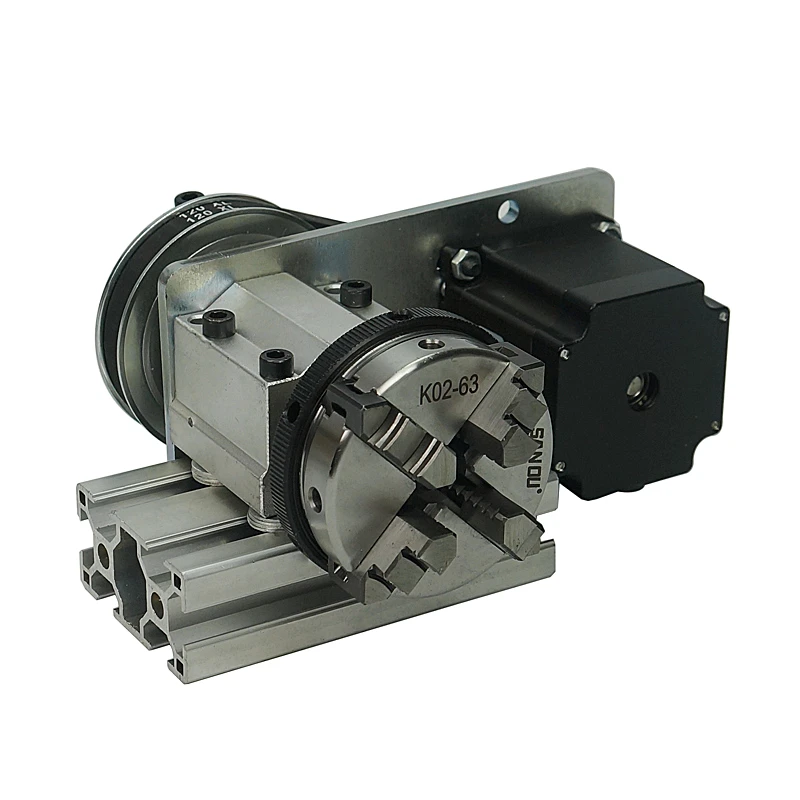 DIY CNC Rotary Axis 4th Axis with 3 Jaw Chuck for Wood Mini Lathe