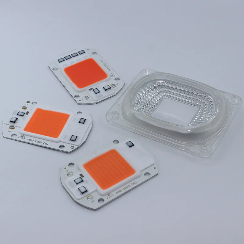 Led Cob Driverless Chip Diode 20w 30w 50w Led Full Spectrum Grow Light 110v 220v With Lens - Buy ...