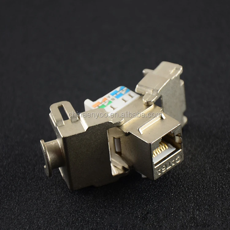 Metal Keystone Jack Ftp/stp Cat6a 180 Degree Tool Free Silver Color ...