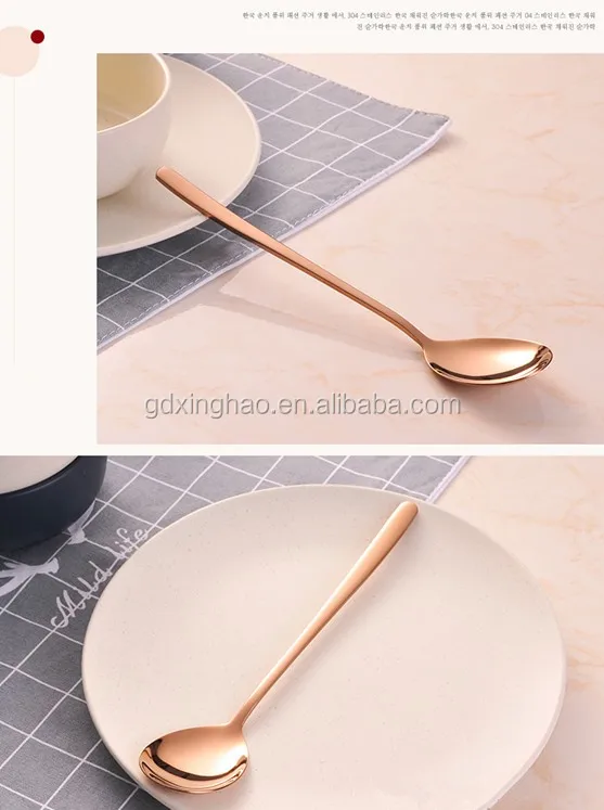 Korean Style Spoon Stainless Steel And Titanium Cutlery Spoon - Buy ...